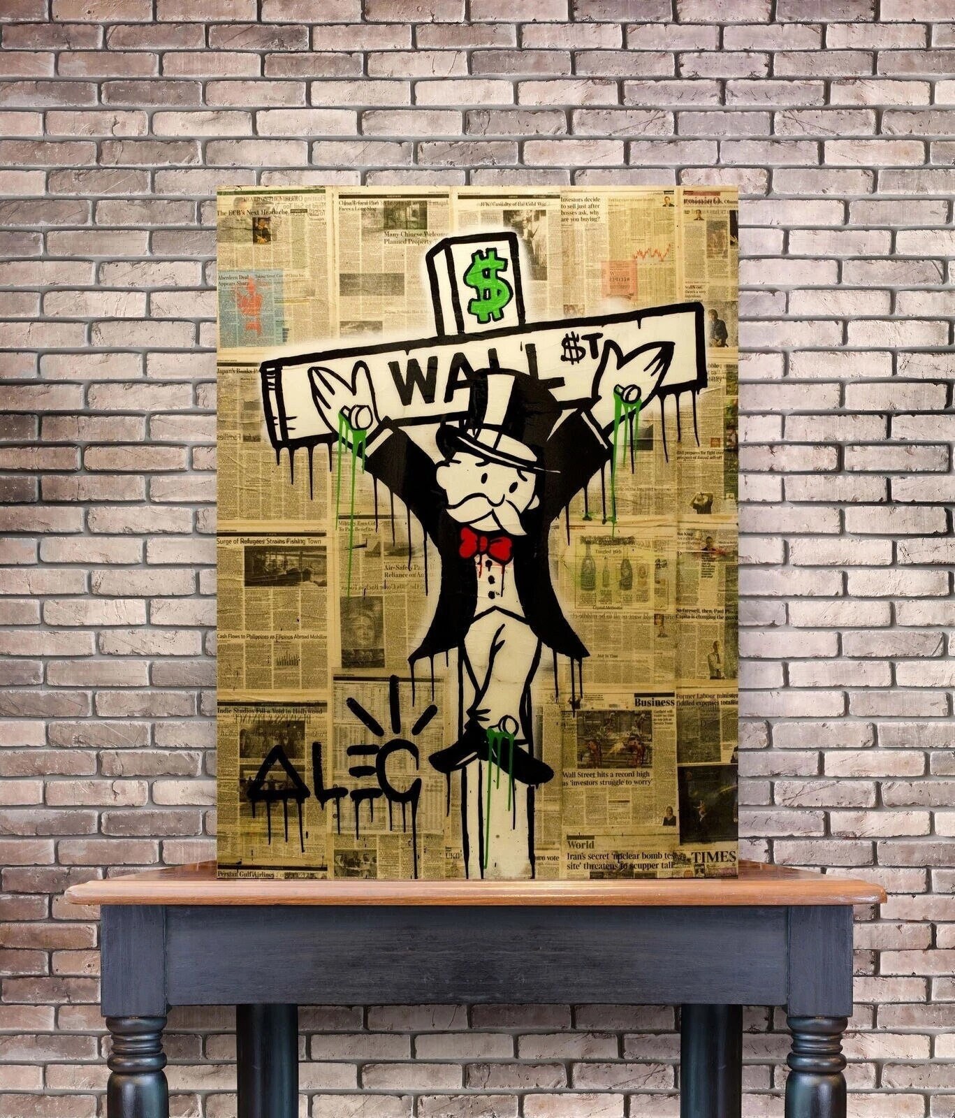 Monopoly Graffiti Wall Street Art American Flag Canvas Home Decor - Etsy