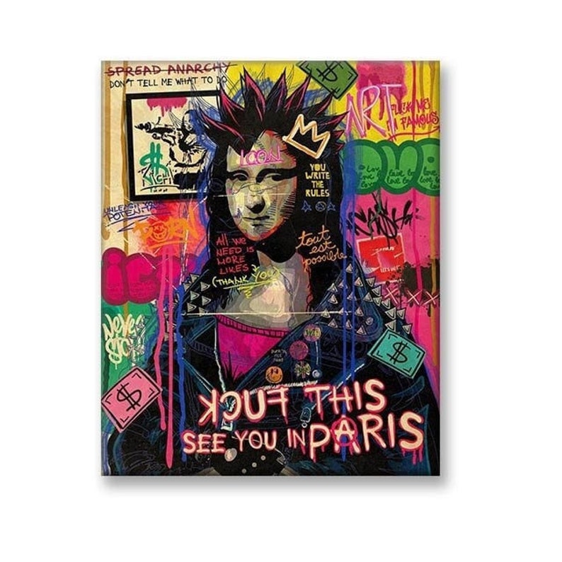 Graffiti Pop Art Portrait Canvas Painting Famous Statue of Julius Cesar ...