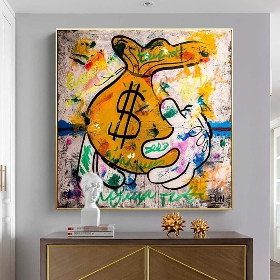 Money Bag Graffiti Art Canvas Dollar Graffiti Street Wall Art - Etsy
