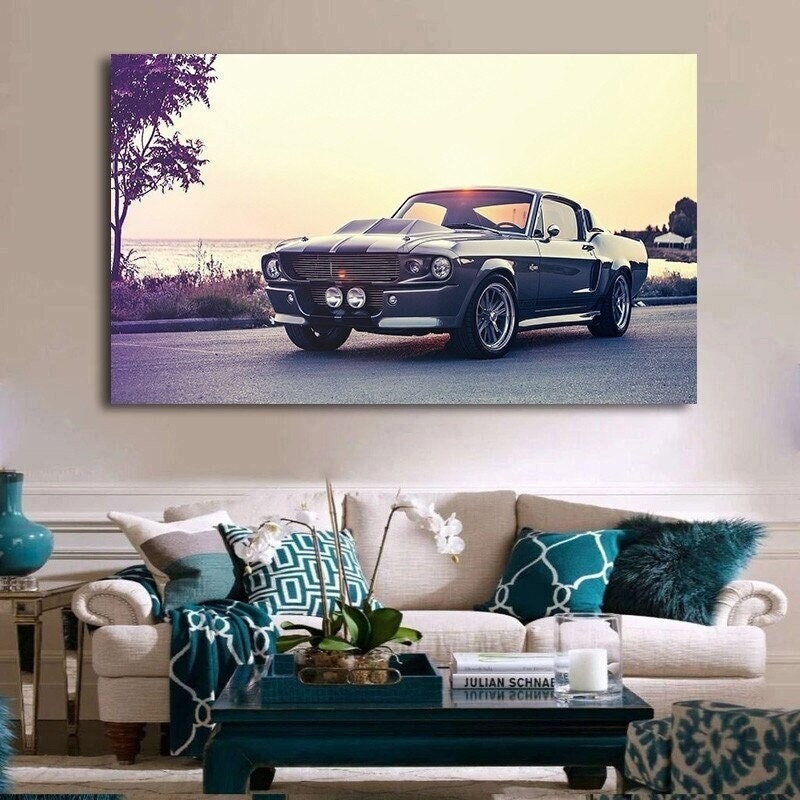 Ford Mustang Rtr Classic Car Poster, Sports Car, Canvas Paintings, Car ...