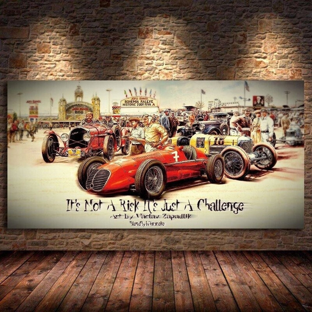 Vintage Car Retro Classic Racing Car Artwork Canvas - Etsy