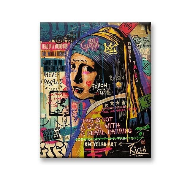 Graffiti Pop Art Portrait Canvas Painting Famous Statue of Julius Cesar ...