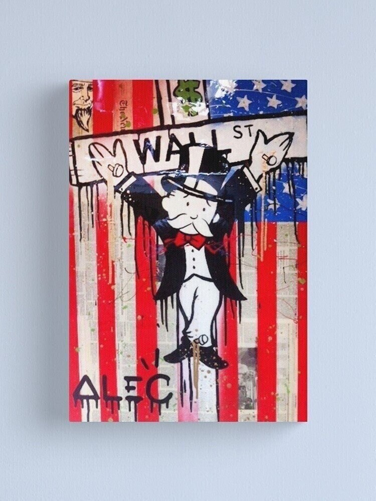 Monopoly Graffiti Wall Street Art American Flag Canvas Home Decor - Etsy