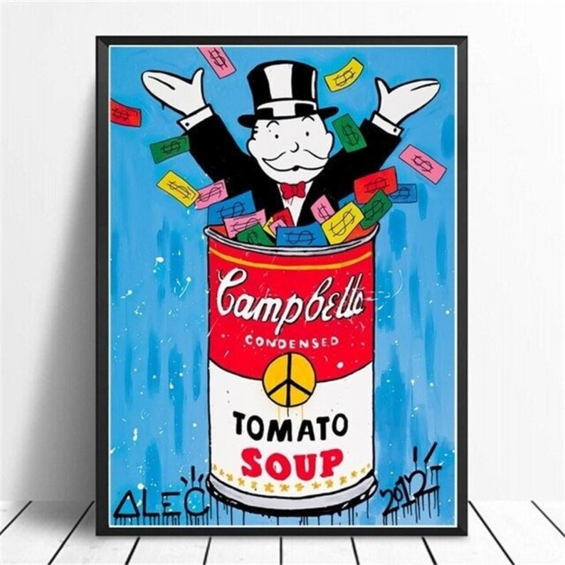Monopoly Graffiti Wall Street Art American Flag Canvas Home Decor - Etsy