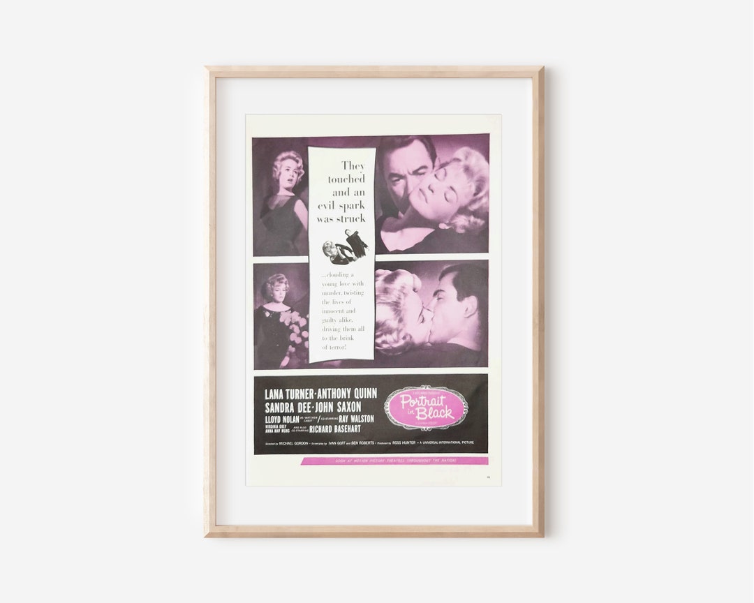 Vintage Portrait in Black Movie Poster Print Advertisement Original ...