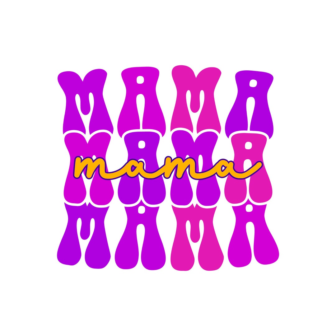 Mama Png, Png Mom Png , Boho Mama Png, Groovy Png, Mama Wavy Text Png ...