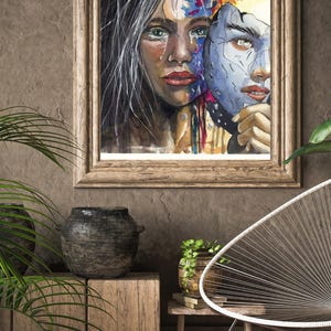 Masks We Wear Dual Identity Watercolor Painting - Etsy