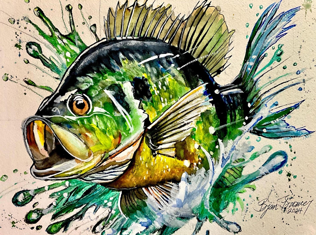 Bluegill Still Waters Hand-painted Bluegill in Natures Vibrant Colors ...