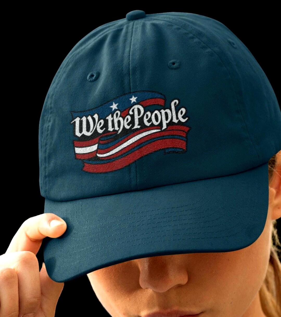 Distressed Vintage Baseball Cap, We the People Dad Hat, Embroidered ...