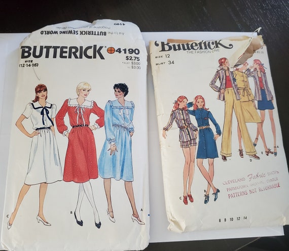 Butterick Patterns 1970's to make your dresses - Gem