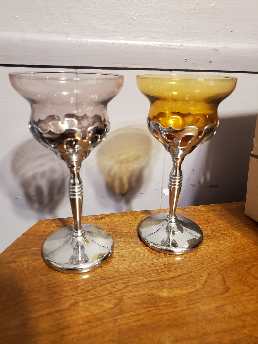 Cambridge Farberware 2 Glasses Each a Different Color. - Etsy
