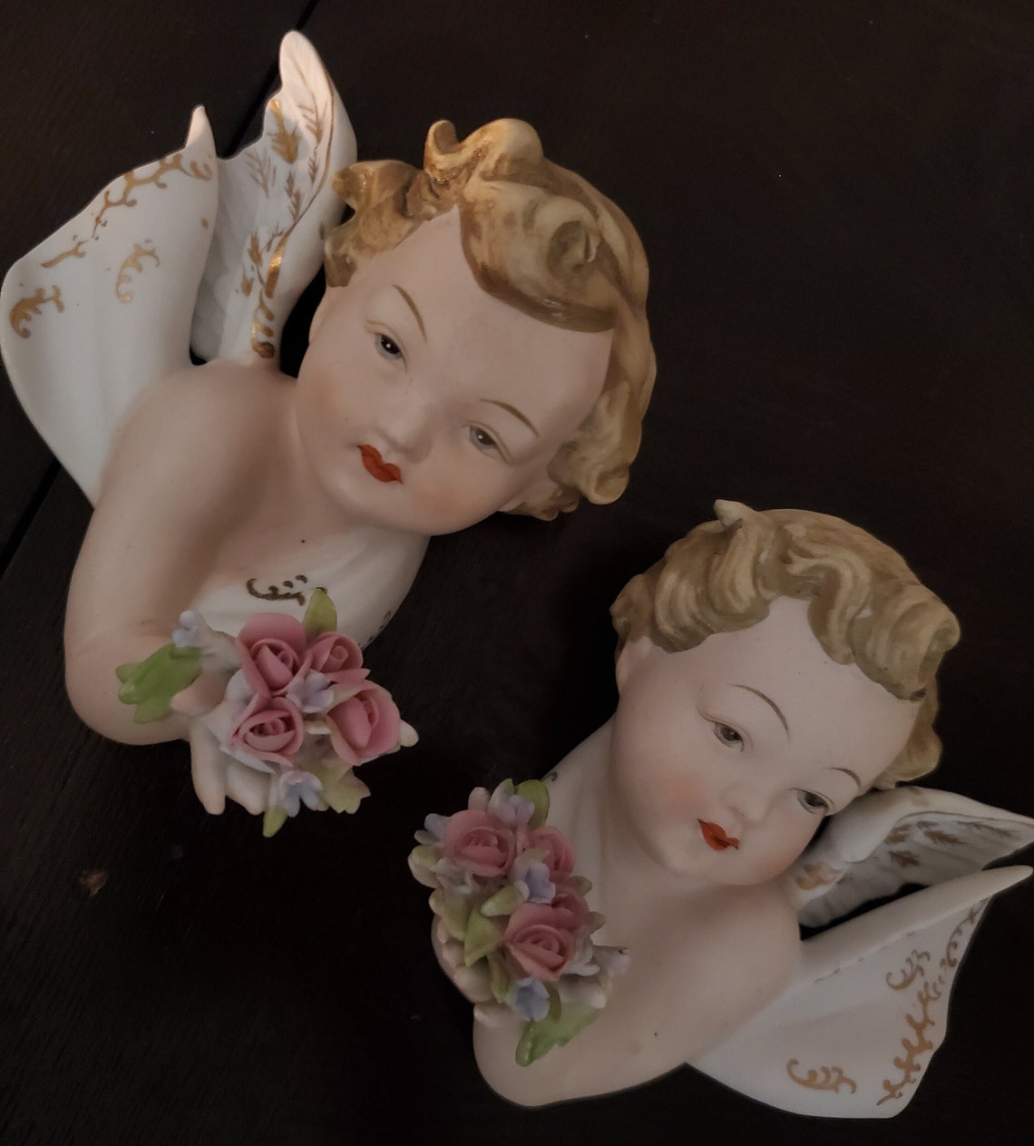 Cherub Angel 1960's Vintage Wall Hangings... 2- Lefton China Numbered ...