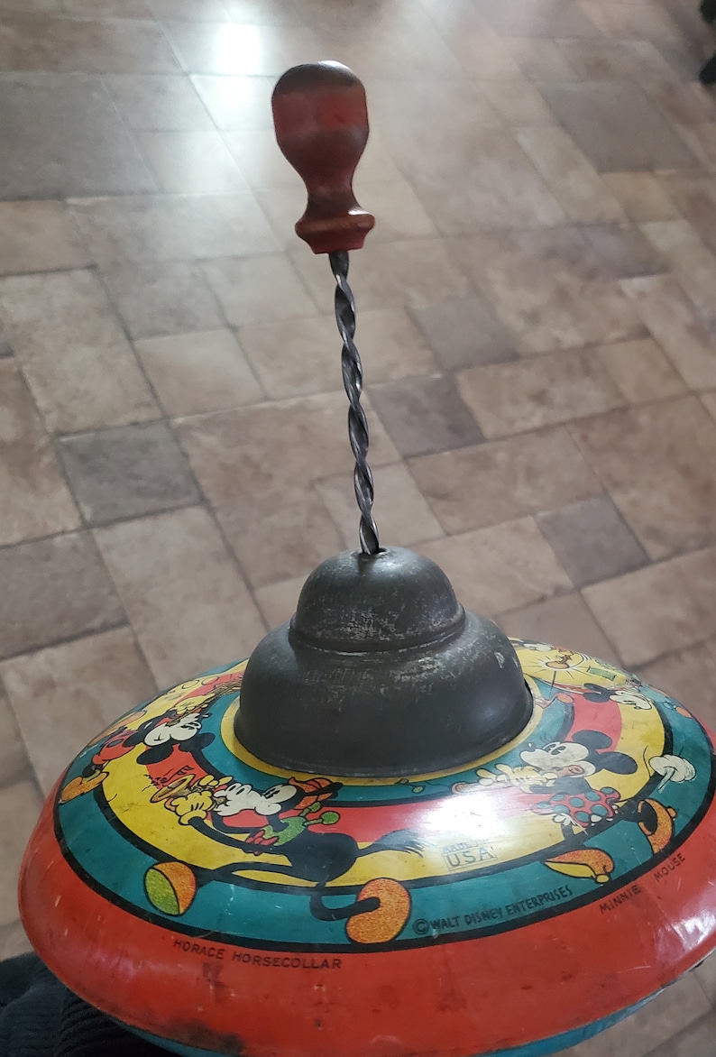 Mickey Mouse Spinning Top 1930's Walt Disney Enterprises, Made in USA ...