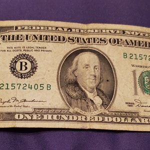 100.00 Bill 1981 - Etsy
