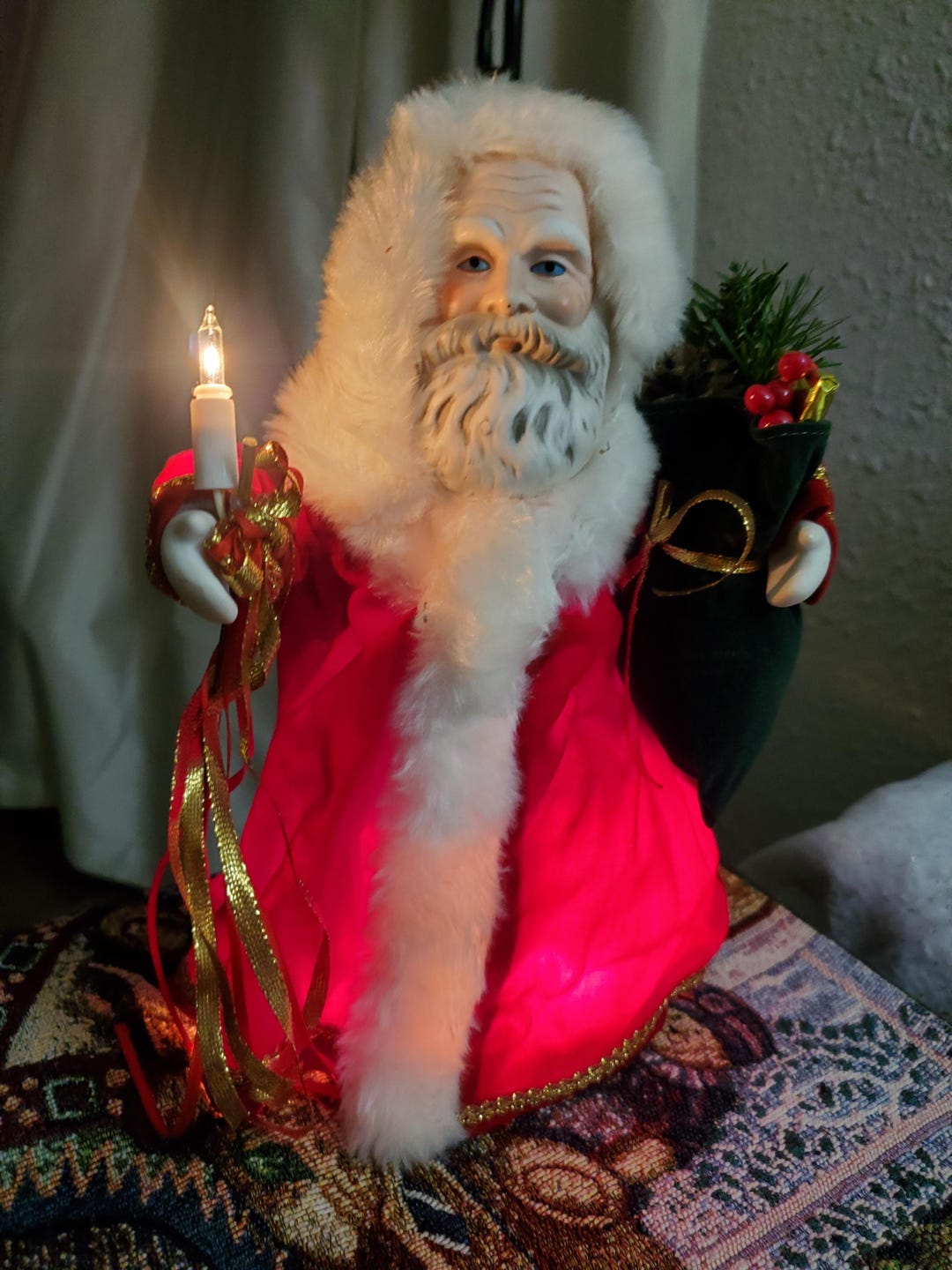 Santa Tree Topper Moves and Lights Up. - Etsy