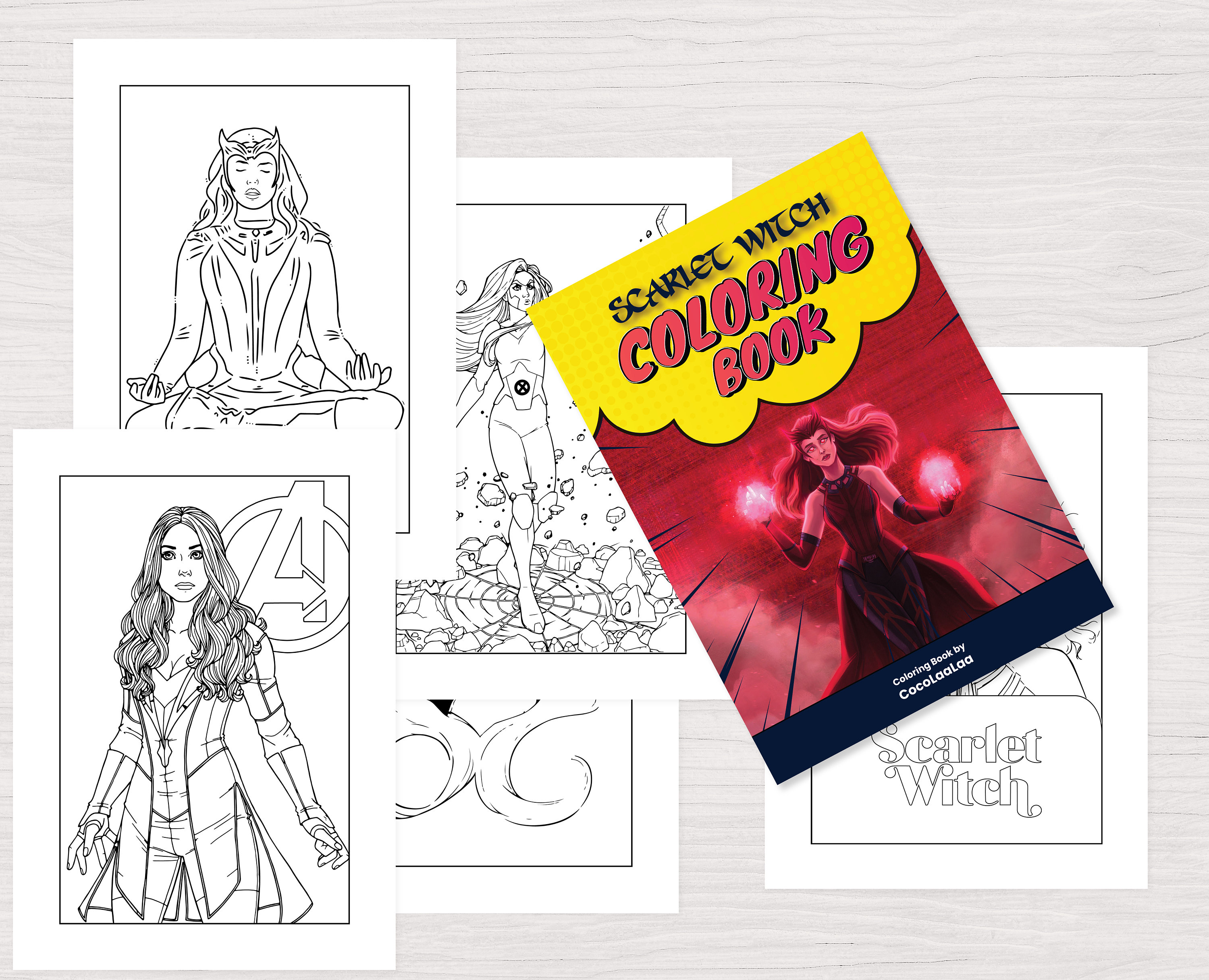 Scarlet Witch 42 Pages Kids Coloring Book Instant Download - Etsy