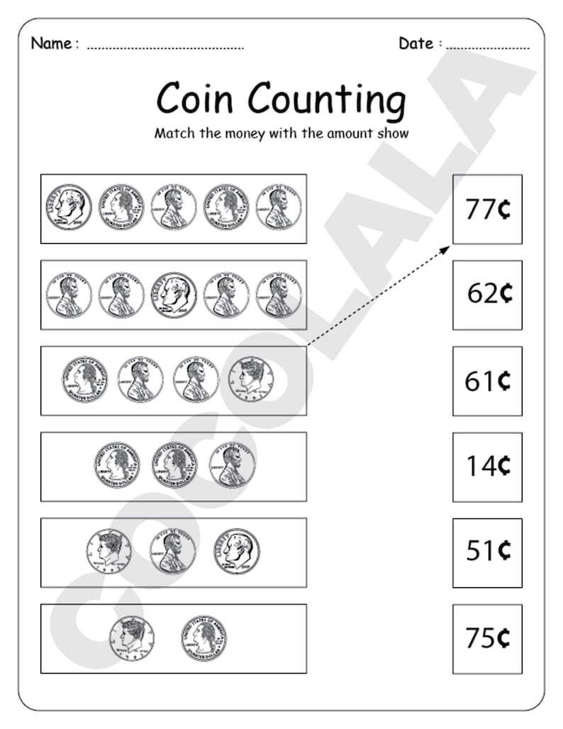 Printable Coin Worksheets for Kids | U.S. Coin Recognition and Counting ...