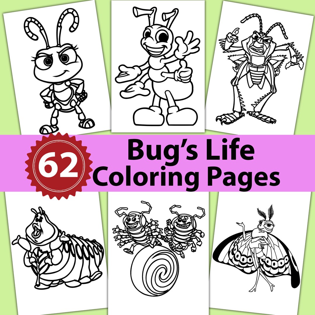 A Bug's Life Coloring Pages for Kids 62 Pages Insect Coloring Book ...
