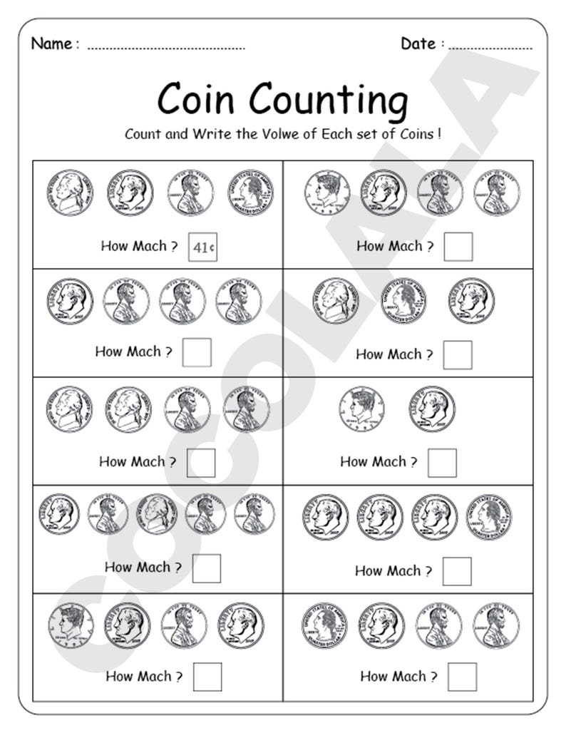 Printable Coin Worksheets for Kids | U.S. Coin Recognition and Counting ...