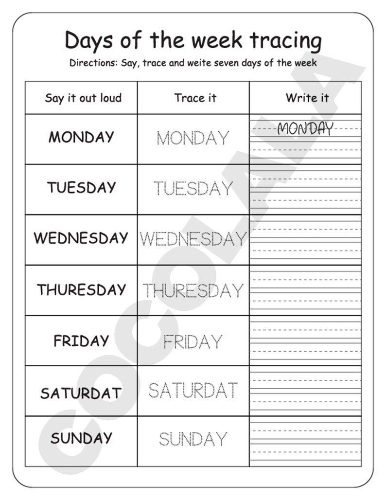 25 Printable Daily Calendar Worksheets | Preschool Kindergarten ...