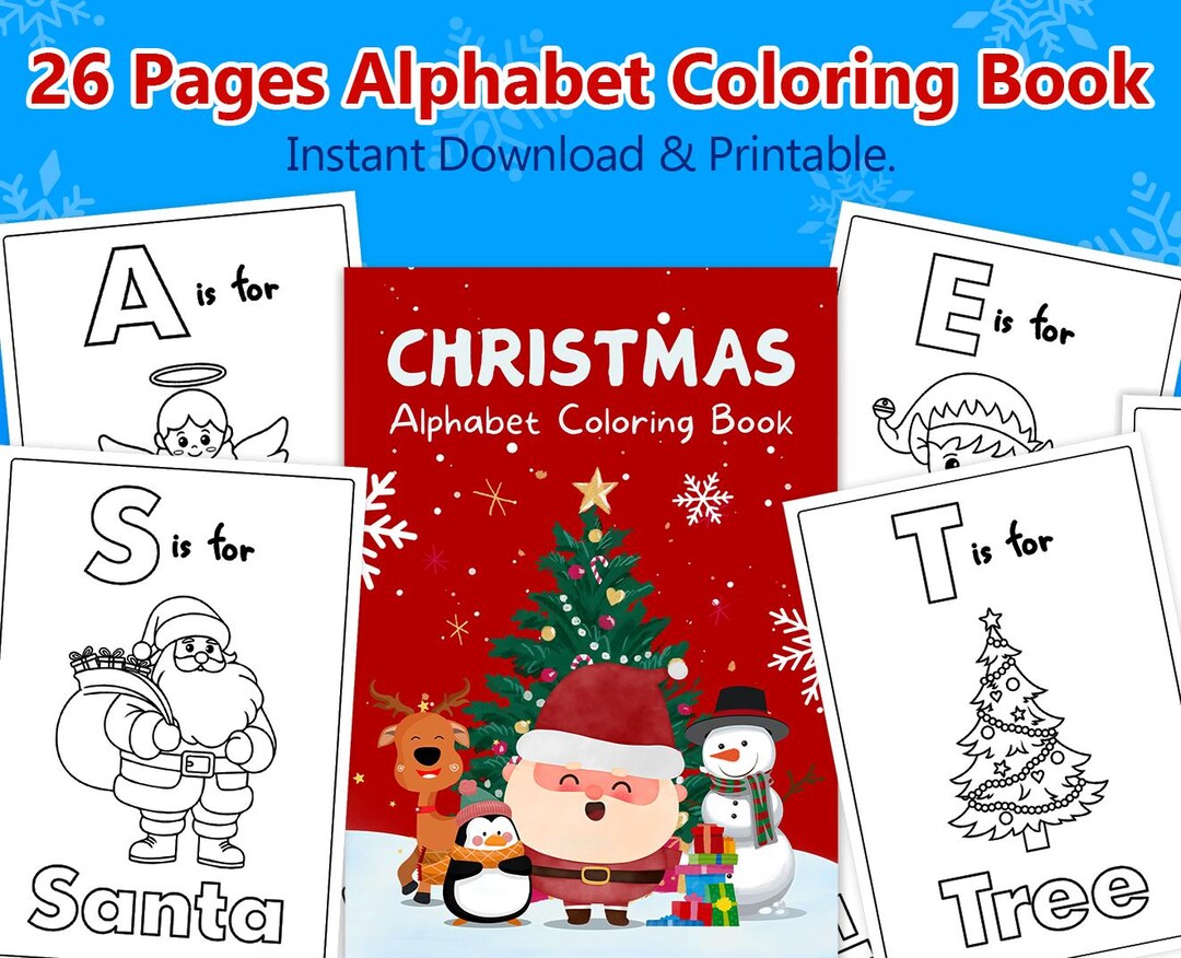 26 Christmas Alphabet Coloring Pages, Preschool Activity, Preschool ...