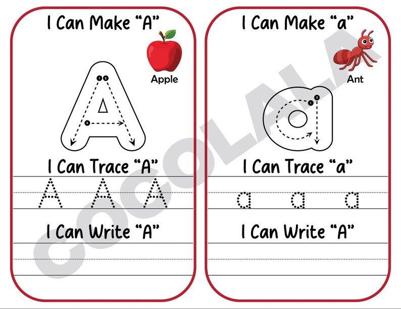 Alphabet Tracing Cards for Kids – Letter Tracing Worksheets, ABC ...