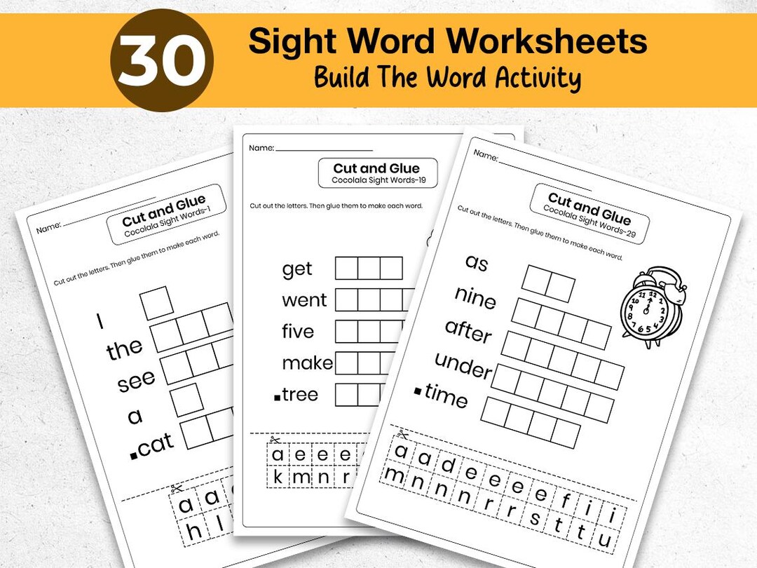 Build the Word, Sight Word Worksheets | 30 Printable Pages for ...