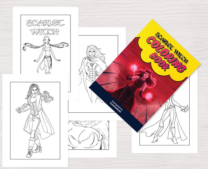 Scarlet Witch 42 Pages Kids Coloring Book Instant Download - Etsy