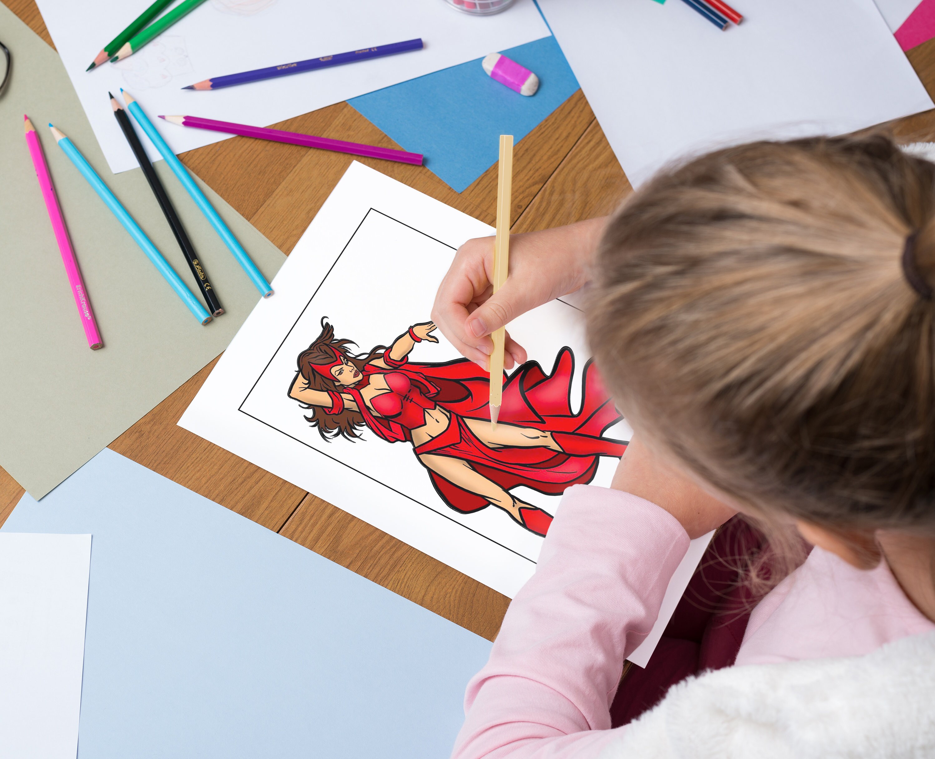 Scarlet Witch 42 Pages Kids Coloring Book Instant Download - Etsy