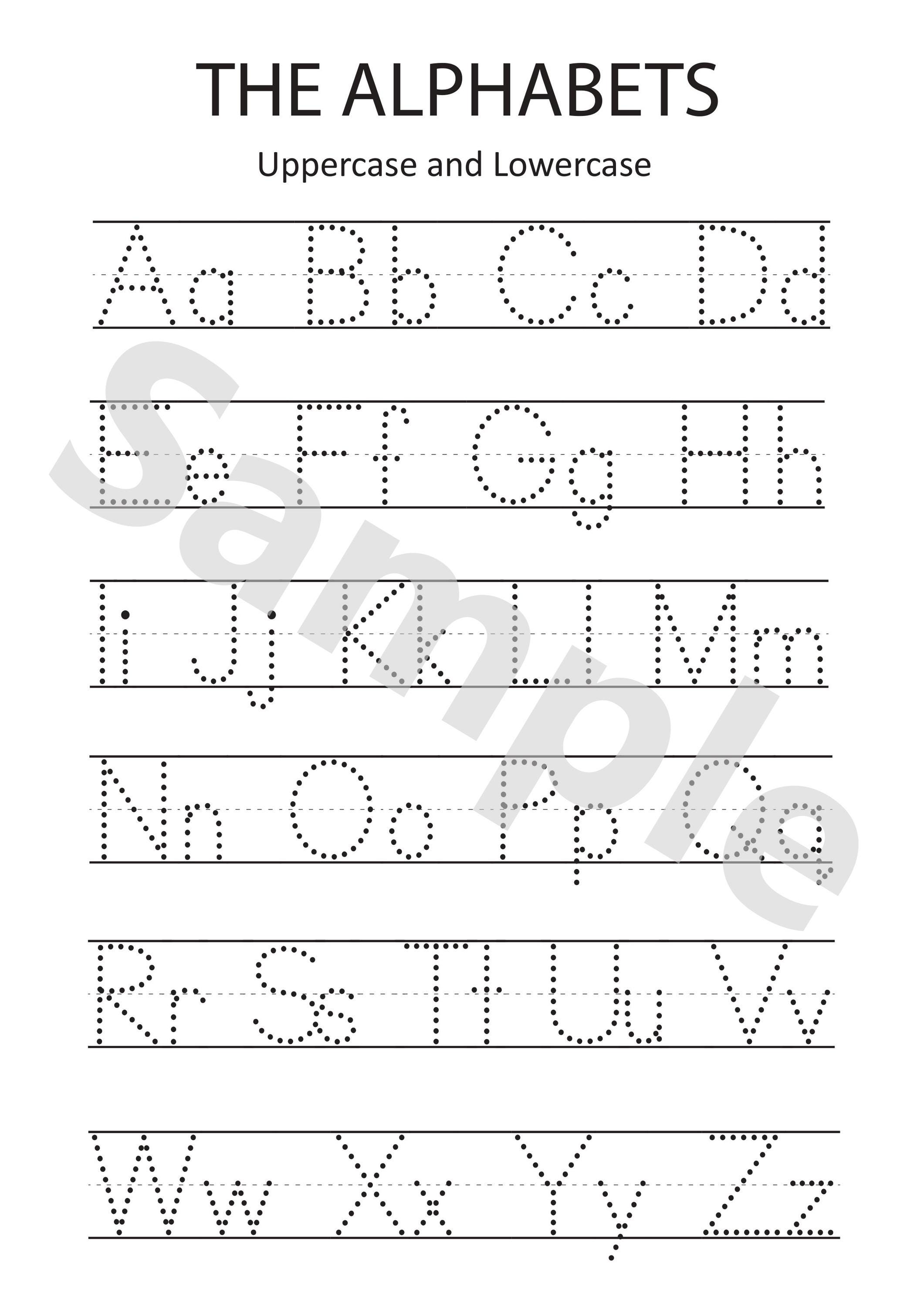 55 Uppercase Lowercase Alphabet Tracing Worksheets | Printable ...