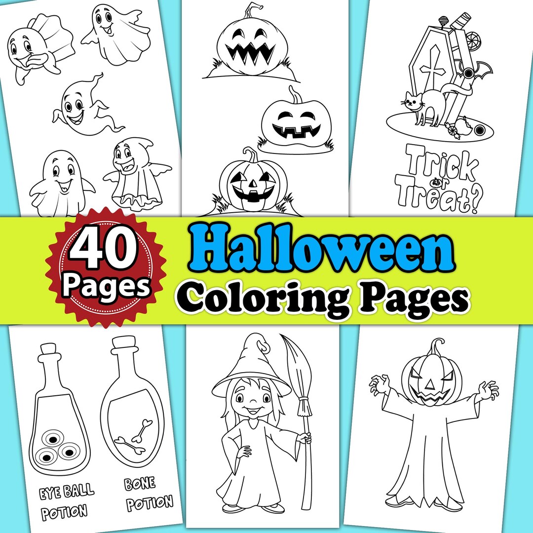 Halloween Coloring Pages: 40 Spooky Kids Activities (PDF) - Etsy