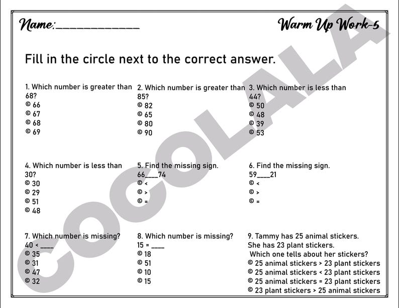 2nd Grade Math & Reading Worksheets | Number Sense, Measurement, Data ...