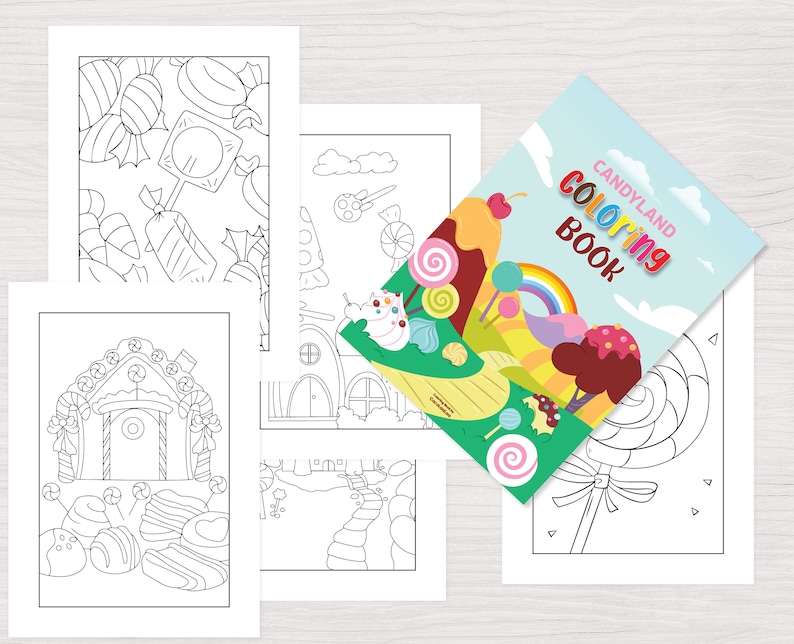 62 Coloring Pages for Kids - Candyland Digital Instant Download PDF ...