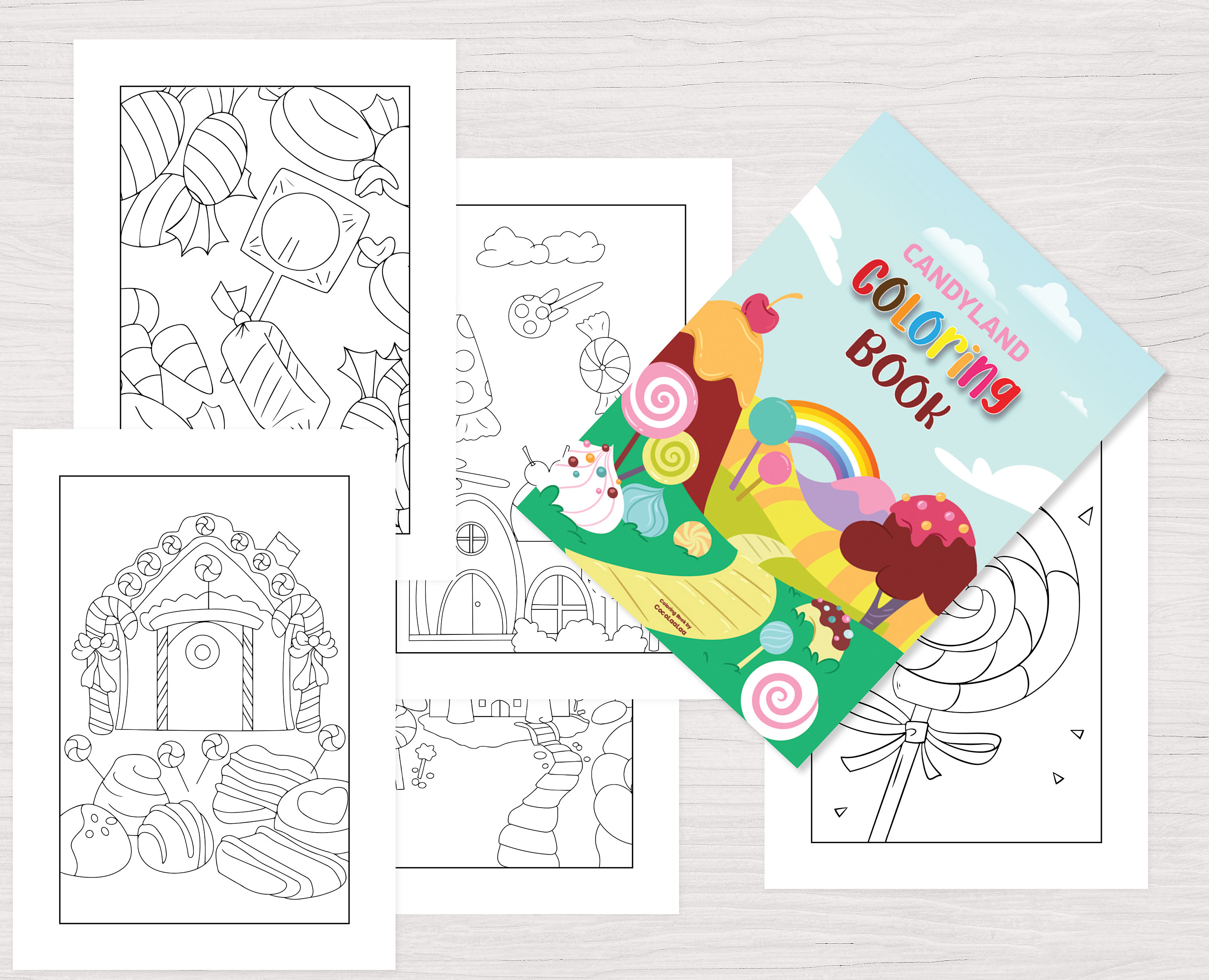 62 Coloring Pages for Kids - Candyland Digital Instant Download PDF ...