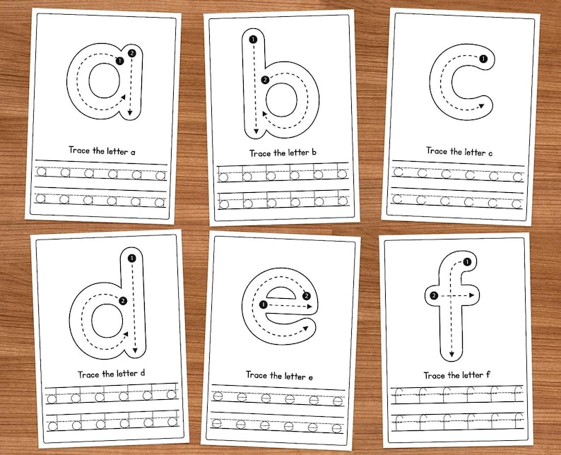 52 Alphabet Tracing Worksheets Uppercase Lowercase Printable Preschool ...
