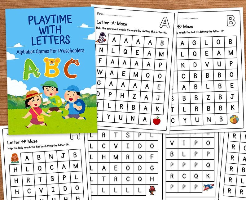 52 Letter Maze Games, Letter Find & Circle Games | Letter Puzzle Games ...