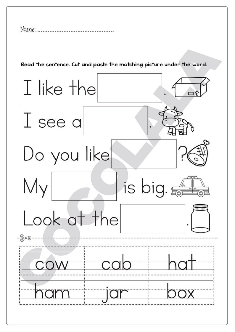Montessori CVC Words, Objects, Worksheets & Printable for Toddlers ...