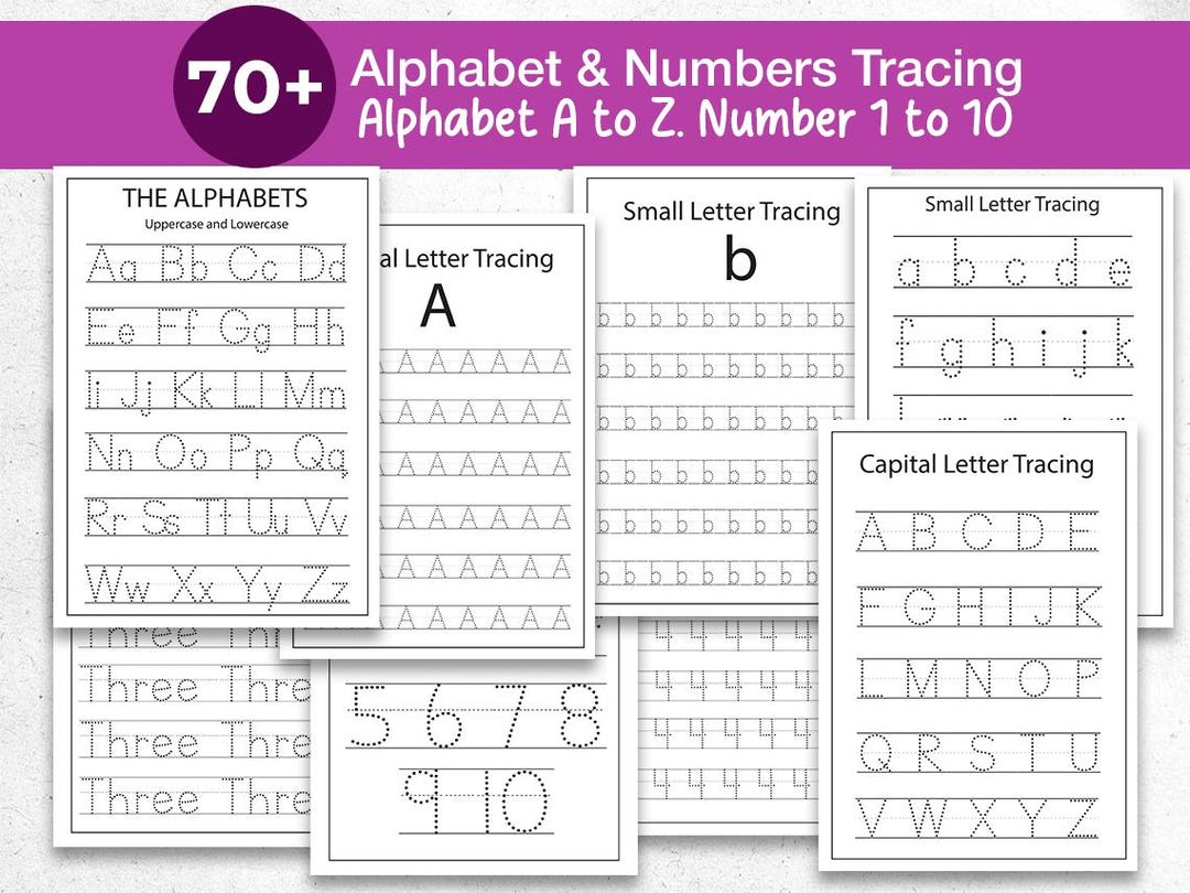 79 Alphabets & Numbers Practice Worksheets | Printable Preschool ...