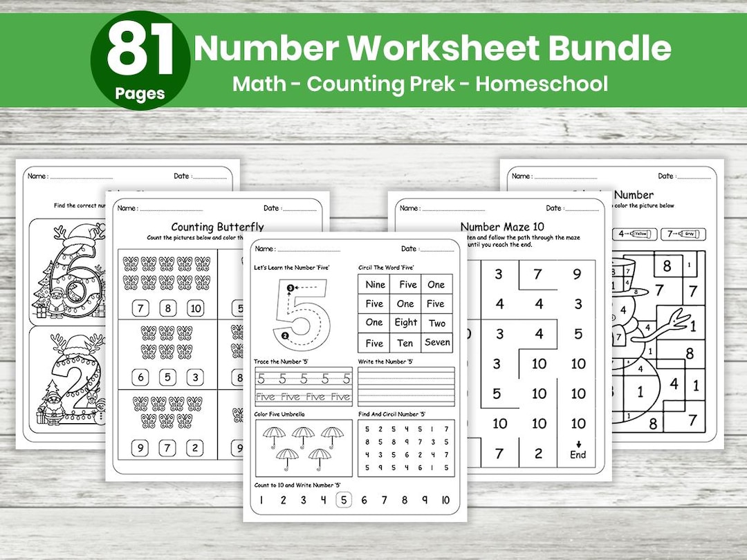 Number Worksheets Printable | Numbers 1–10 Activity | Kindergarten Math ...