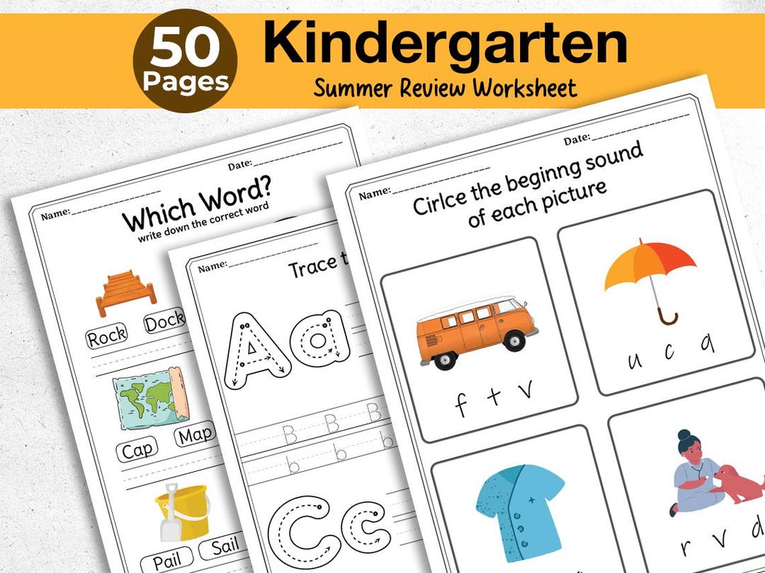 Kindergarten Summer Review Worksheets | Printable Learning Packet ...