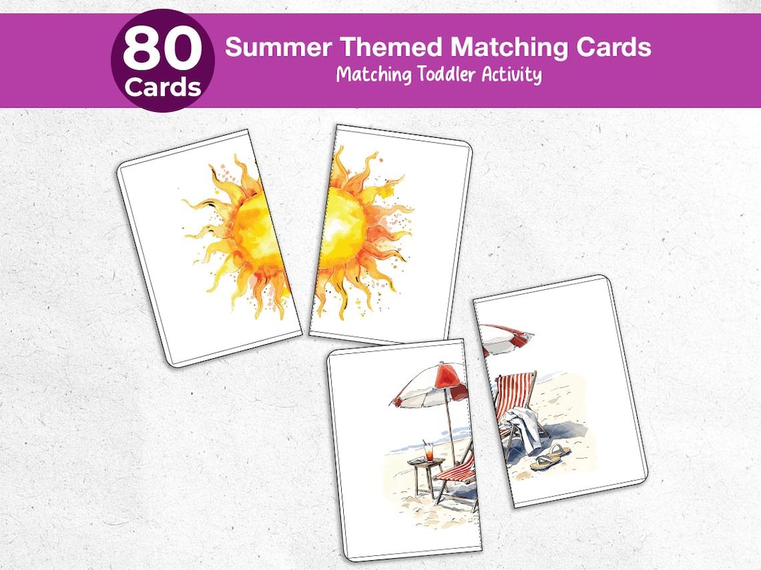 Summer Matching Game for Toddlers | Beach Themed Printable Activity ...