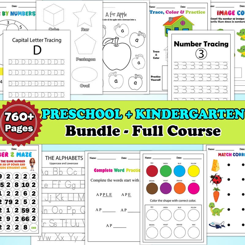 Preschool Worksheets - Etsy
