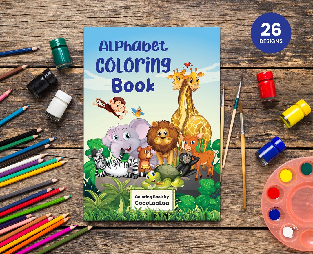 A-Z 26 Alphabets Animals Coloring Book for Kids & Toddlers - Etsy