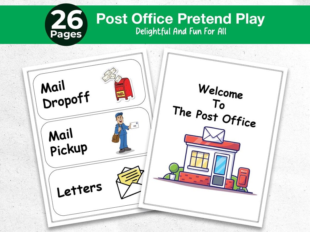 Post Office Pretend Play Printable | Mail Carrier Dramatic Play Set for ...