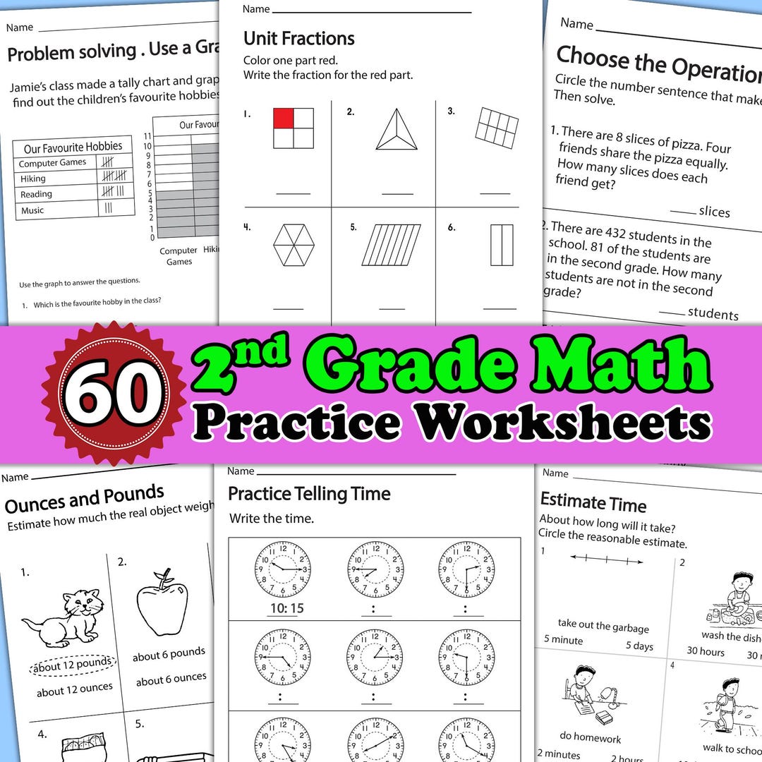 Math 2nd Grade Worksheets Summer Workbook for Kids Summer Worksheet 2nd ...