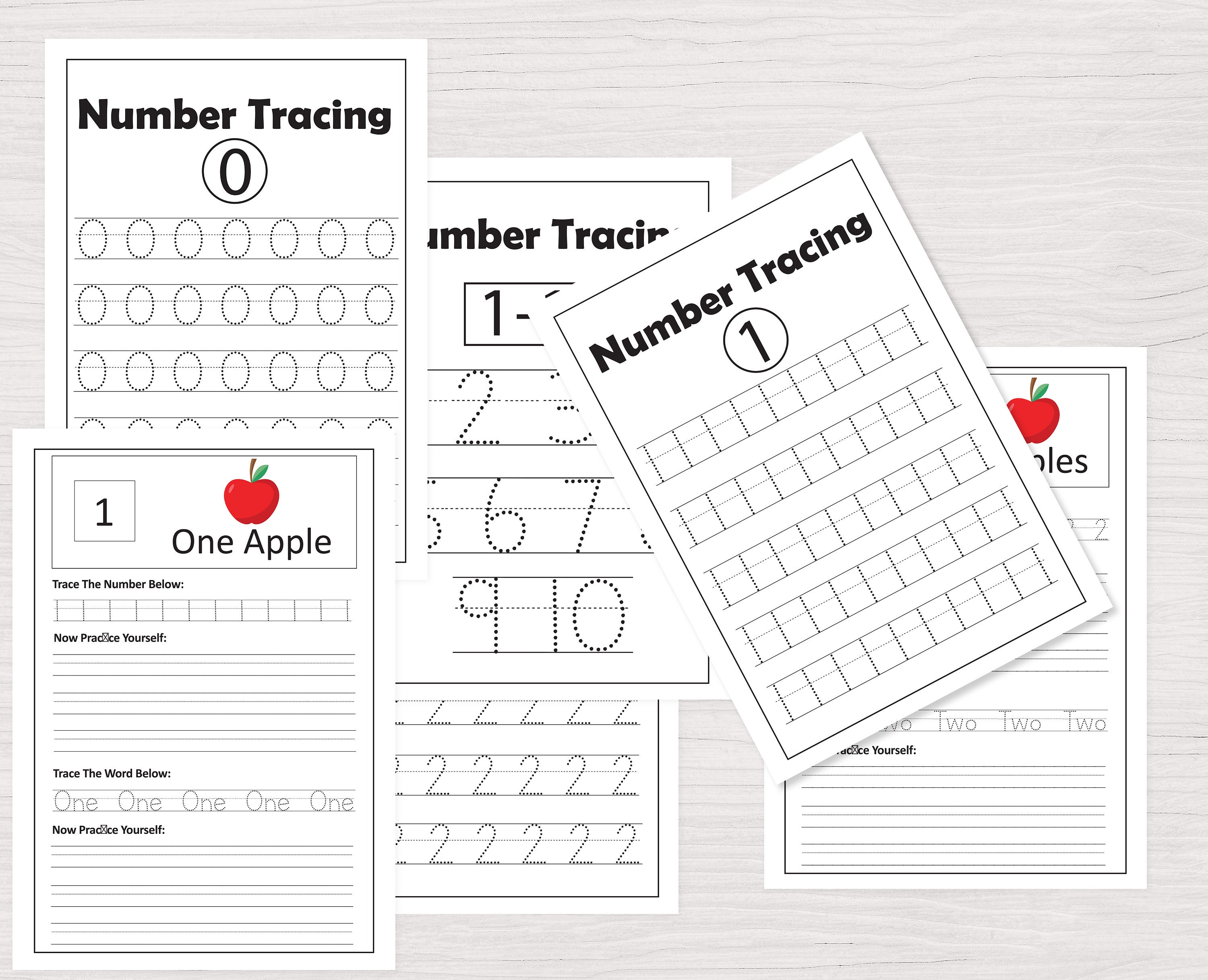 Number Tracing Worksheets | 54 Printable Preschool-kindergarten ...
