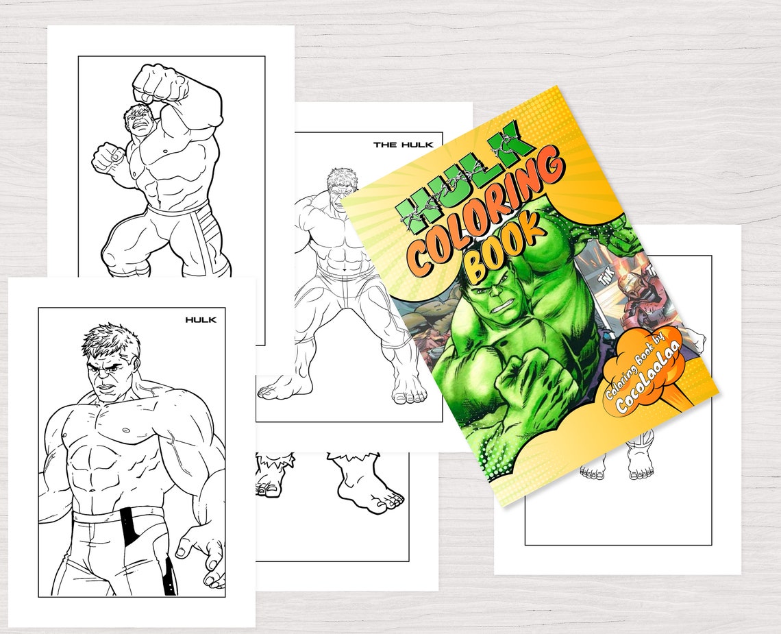 Hulk 32 Pages Kids Coloring Book Instant Download PDF Coloring Pages ...