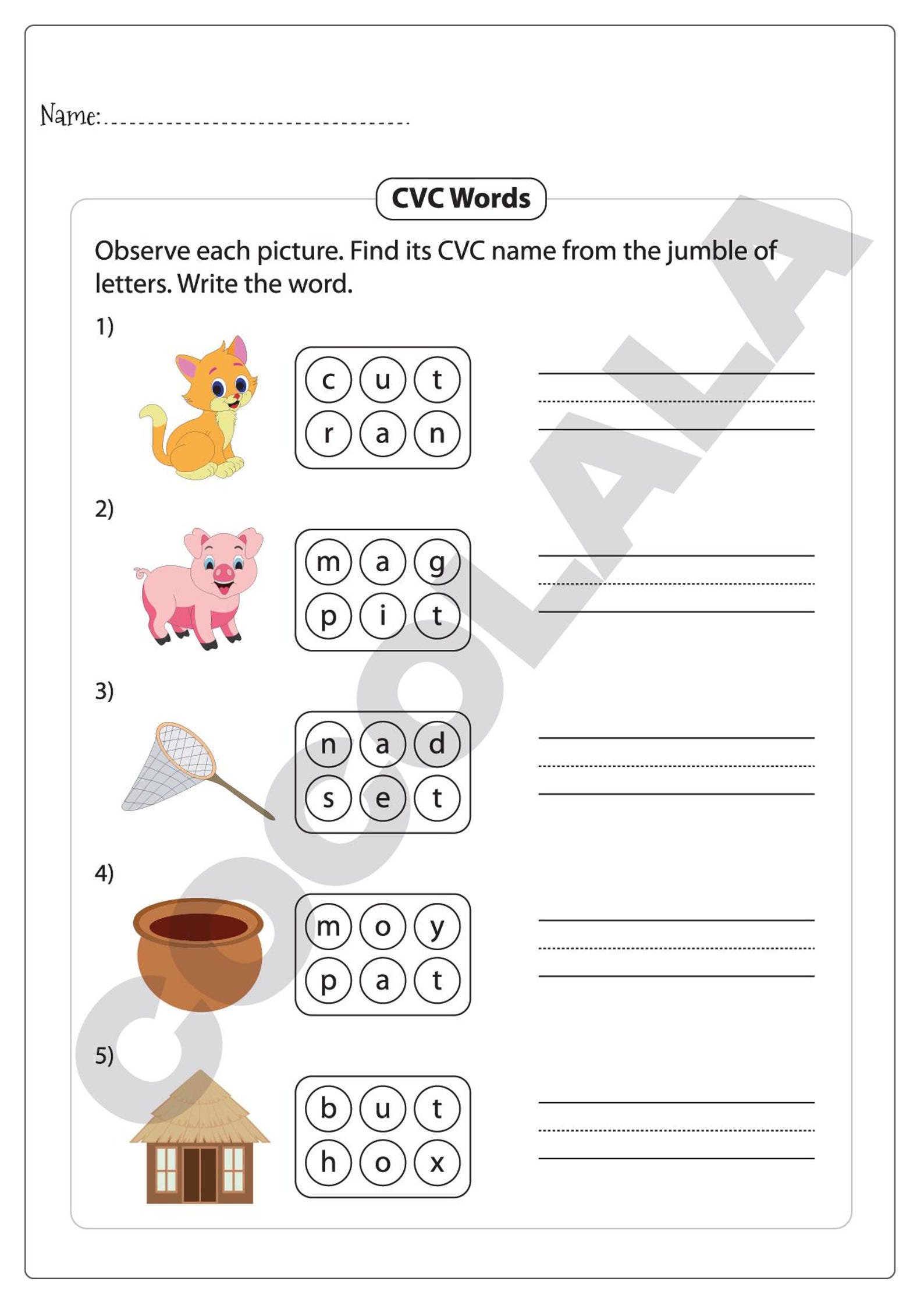 Montessori CVC Words, Objects, Worksheets & Printable for Toddlers ...