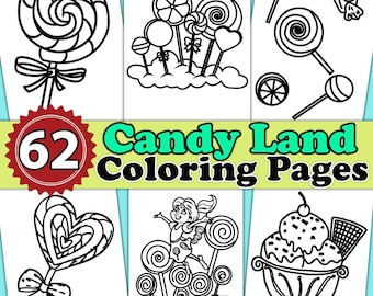10 Candyland Coloring Book Pages Instant Digital Download Printable - Etsy