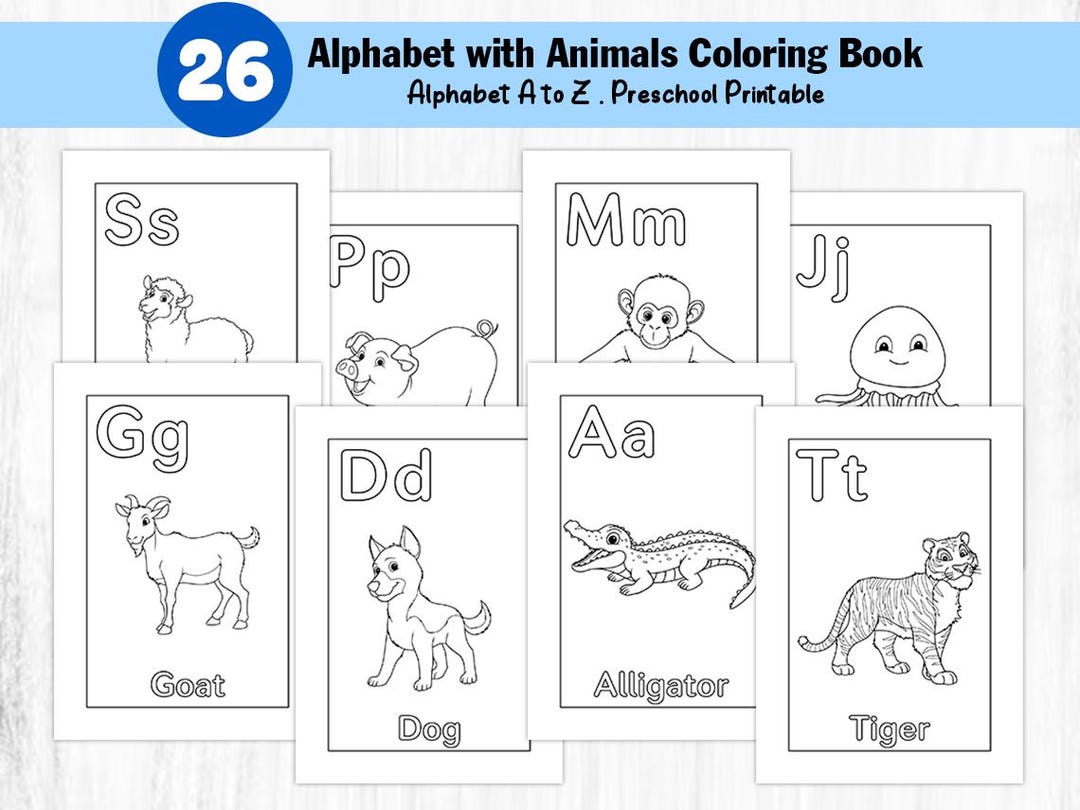 26 Alphabet Animal Coloring Pages | Printable Worksheets for Kids ...